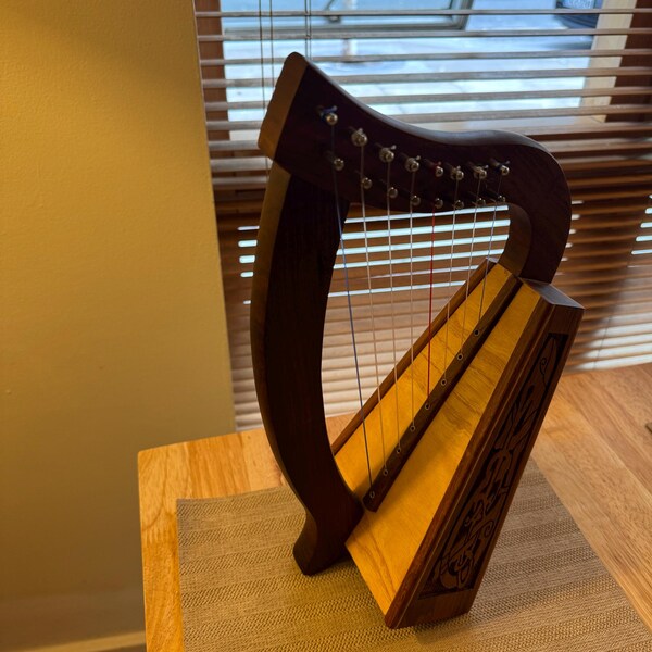 Gothic Harp 19 String, French Gothic Harp, Medieval Harp Handmade, Incl ...