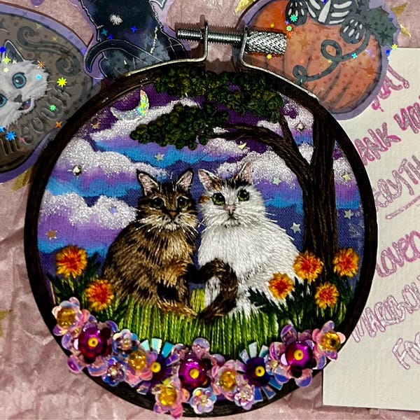 Custom 3" DOUBLE Cat Portrait - Etsy