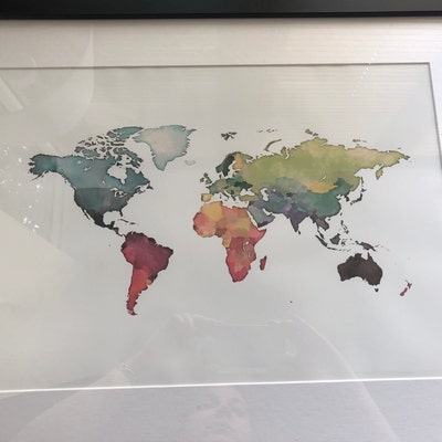 WORLD MAP, Nursery Decor, 30x40 Inches World Map Wall Art Printable ...