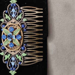 1920s Vintage Butterfly Hair Pin, Art Deco Black Gold Hair Pin, Vintage ...