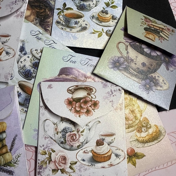 Tea Bag Envelopes, Shabby Chic Tea Bag Envelopes, Tea Party Printable ...