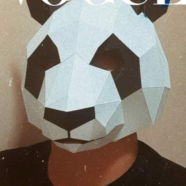 Panda Mask Pattern: Printable Papercraft Mask, Instant Download, DIY ...