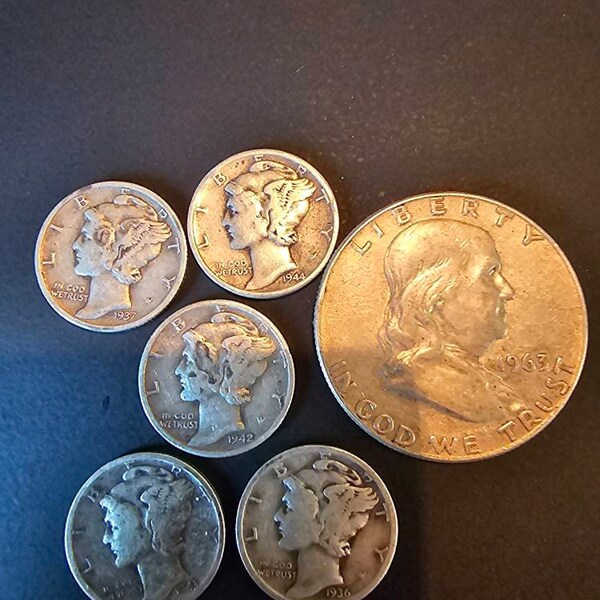 90% Silver Coins 1 Face Value - Mixed Coins Average Circulated ...