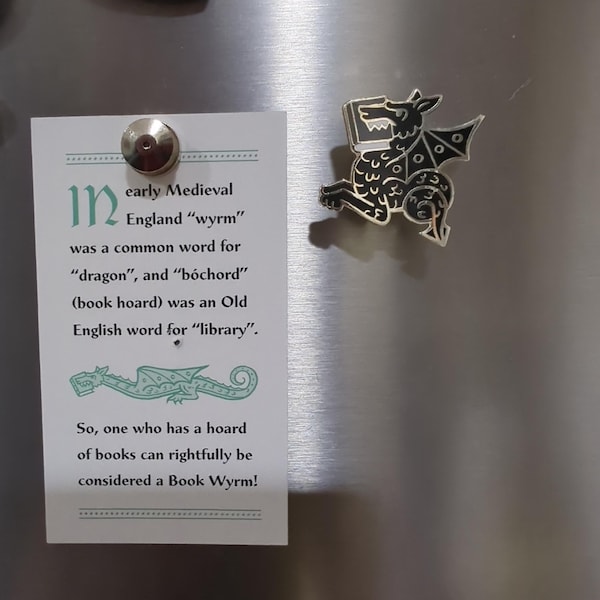 Book Wyrm Enamel Pin - Bookish Gift - Bookish Enamel Pin - Gifts for ...