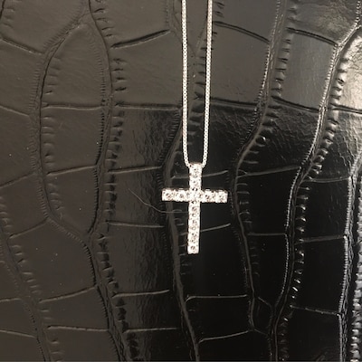 Sterling Silver Simplistic Bubble Cross Pendant Necklace 925 Sterling ...