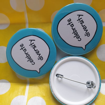 Celebrate Diversity Pin Badge Button - Etsy