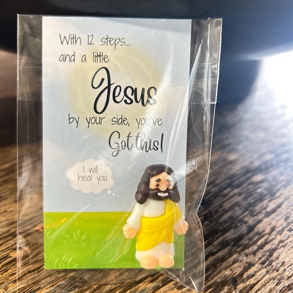 Mini Jesus Figurine, Little Jesus Pocket Cards, Church Party Favors ...