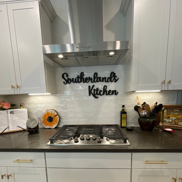 Custom Kitchen Sign. Personalized Kitchen Sign. Wood Word Cutouts ...