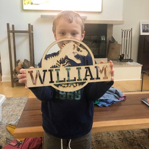 Personalized Wood Dinosaur Wall Sign Bedroom Door Sign | Etsy