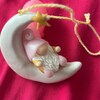 Mini Gnome on Moon/ Little Gnome Diorama/ Tiny Gnome Crescent Moon ...