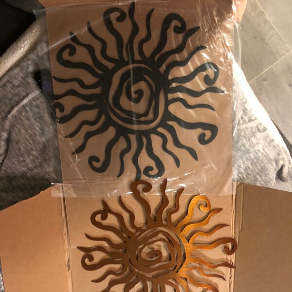 BOGO Wacky Sun Metal Wall Art Steel Outdoor Decor Copper/black - Etsy