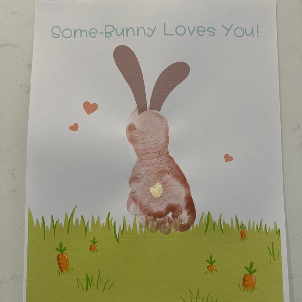 Easter Printable | "some-bunny Loves You" | Kids' Footprint Keepsake ...