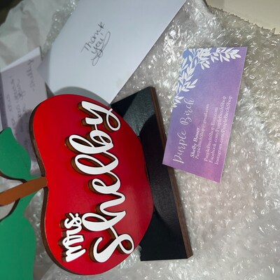 Personalized Apple Name Plate, Teacher Name Plate, Back to School ...