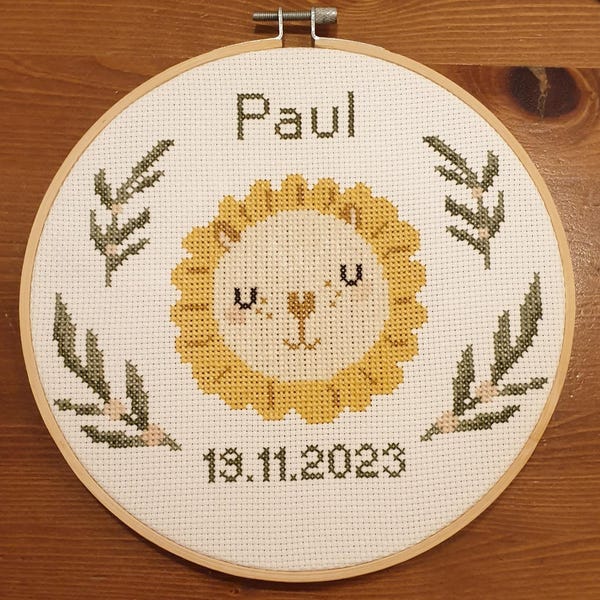 Floral Heart Cross Stitch Pattern, Baby Girl Name Cross Stitch, Birth ...