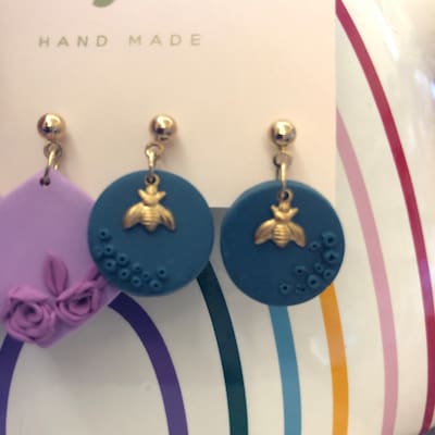 Birth of Venus Statement Earrings, Lightweight and Handmade Polymer ...