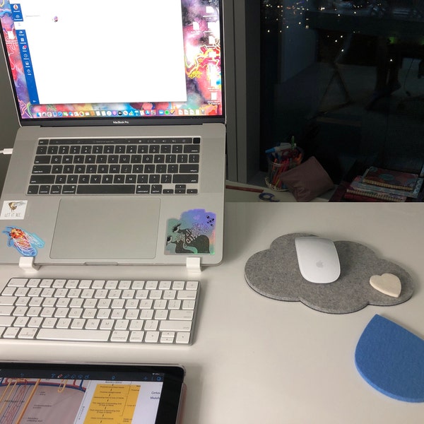 Cloud Computer Mouse Pad and Raindrop Coaster Mousepad Mouse Mat Unique ...