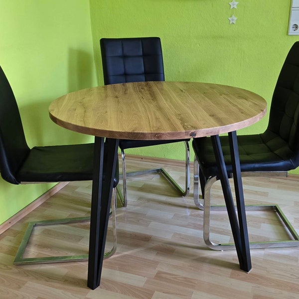 Farmhouse Dining Table, Sustainable Reclaimed Top on Solid Oak Frame ...