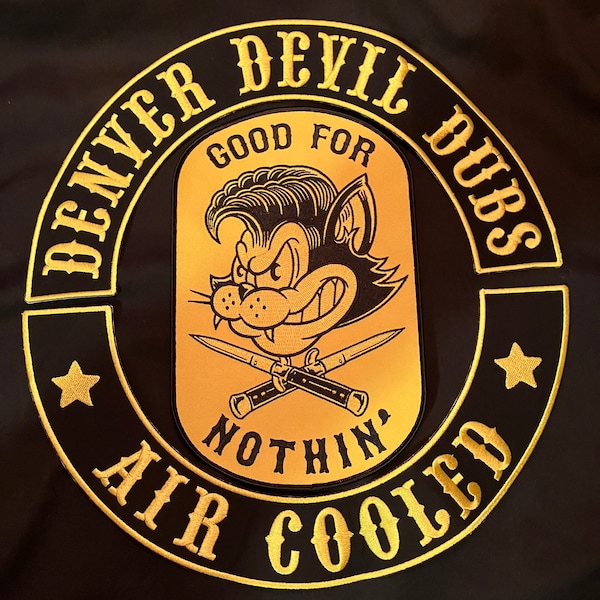 14" Custom Rocker Patch , Motorcycle Patches for Jackets , Iron on or ...