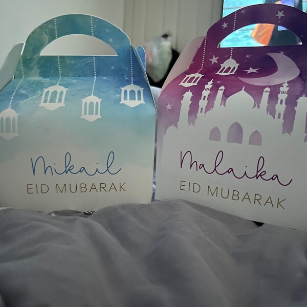 Eid Celebration Gift / Treat Box Personalised Children’s Party Box Gift ...