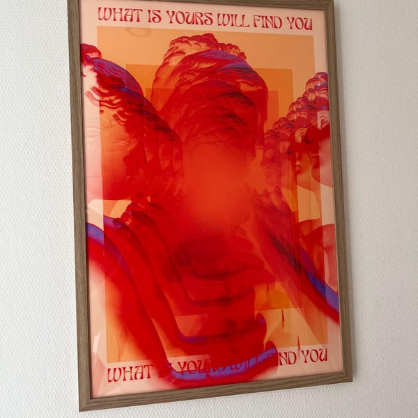 Affirmation Poster, 70s Poster, Red Wall Art, Trendy Wall Art, Hippie ...