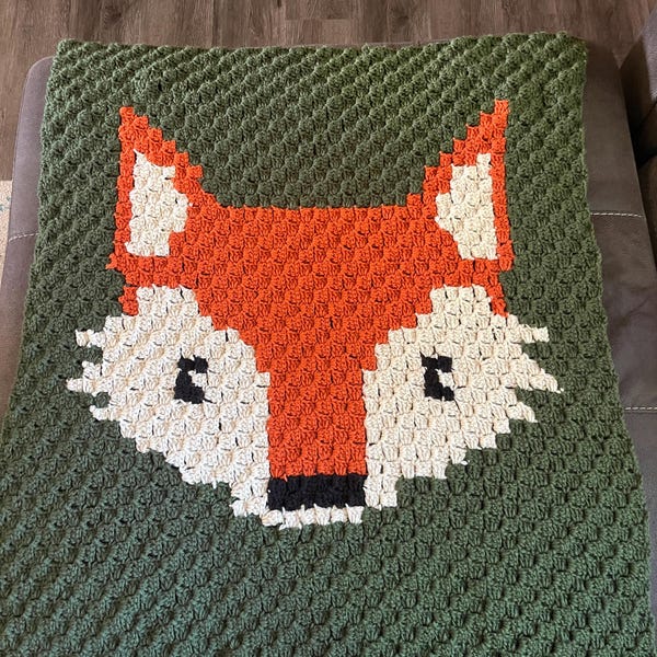 C2C Fox Baby Blanket Crochet Pattern | Fox Baby Blanket | C2C Crochet ...