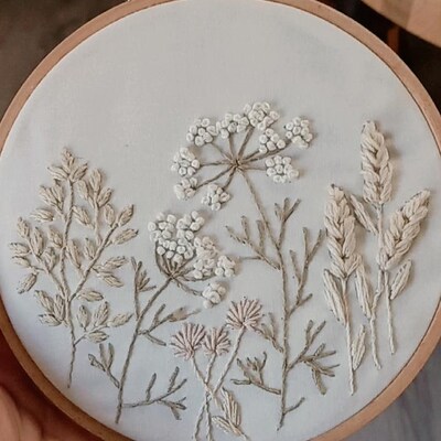 Wildflowers Embroidery Pattern Video Tutorial, Beginner Embroidery PDF Pattern, Botanical ...