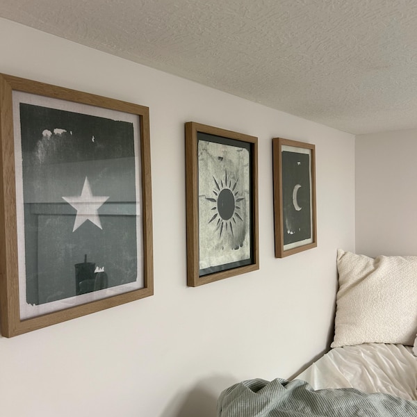 2 Piece Dusty Blue Printable Art Set, Dark Blue Above Bed Modern Prints ...