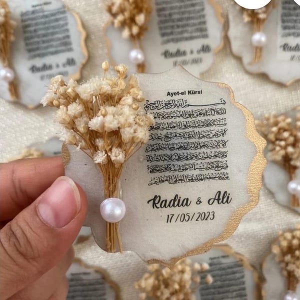 Ayatul Kursi Magnet Favor, Islamic Wedding Nikah Favor, Resin Magnet ...