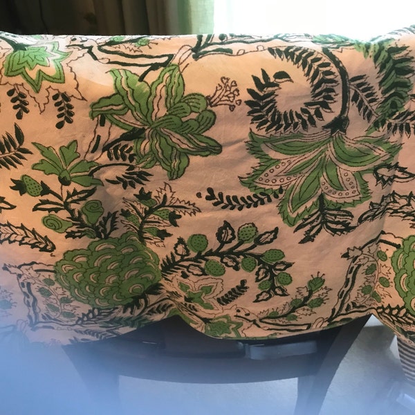 Blue Block Printed Quilted Throw Blanket 100% Cotton Quilt, Cover for ...