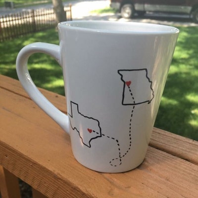 Hand Painted State to State Mug, Personalized Mug, Retirement Gift ...