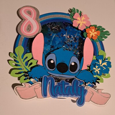 Stitch Cake Topper, Cake Topper With Shaker, SVG & PNG, Hawaiian Party ...