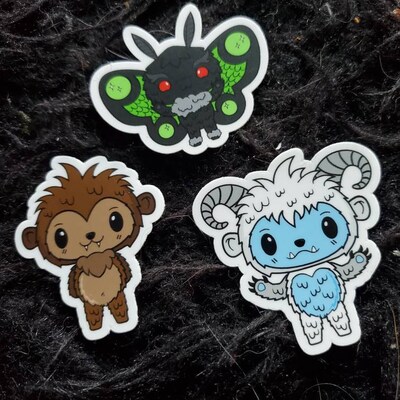 Cute Chibi Cryptid Stickers Cut Stickers Vinyl Weatherproof Outdoors - Etsy