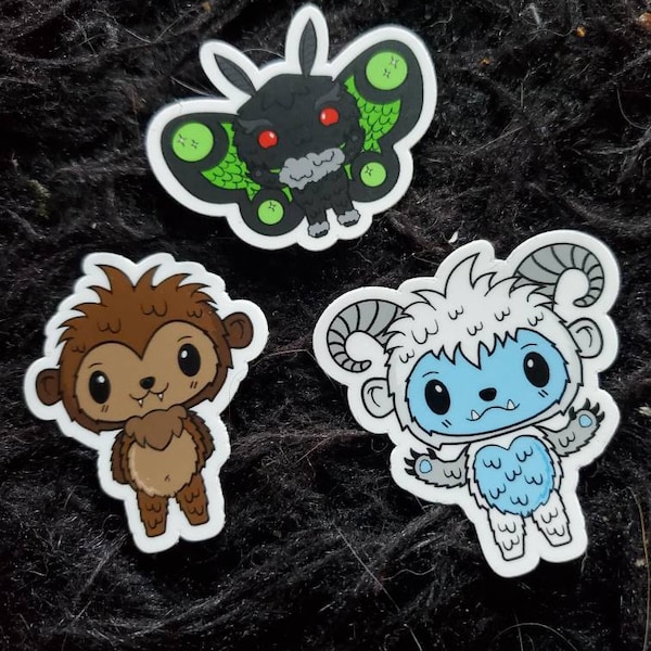 Cute Chibi Cryptid Stickers - Cut Stickers Vinyl Weatherproof Outdoors ...
