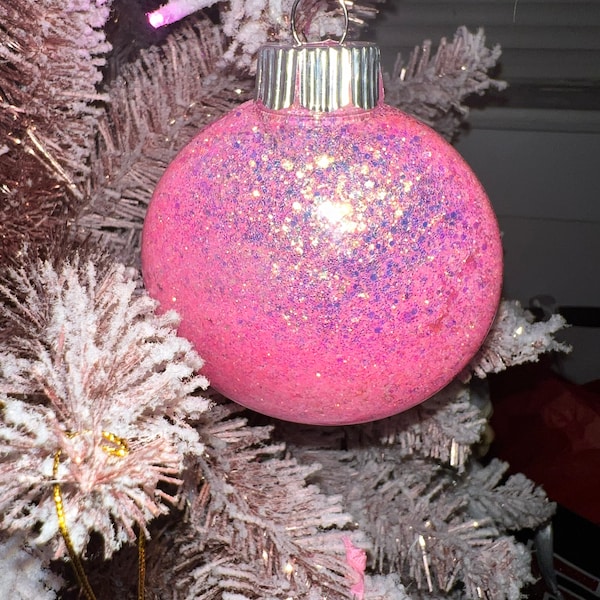 Pink Glitter Ornaments - Etsy
