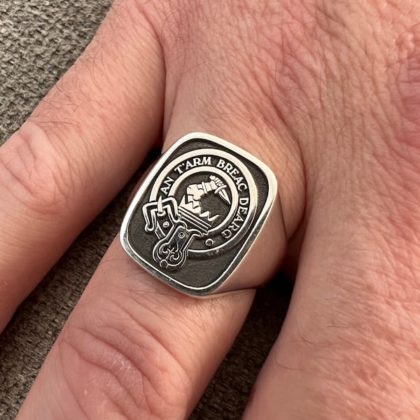 Scottish Clan Signet Ring, All Clans Sterling Silver, Handmade, Laser ...