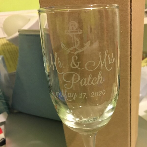 Personalized Anchor Champagne Flutes Wedding Toasting Flutes Set of 2 ...