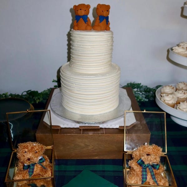 Teddy Bear Cake Topper Teddy Bear Bows Cake Decorations Teddy Bear Cake ...