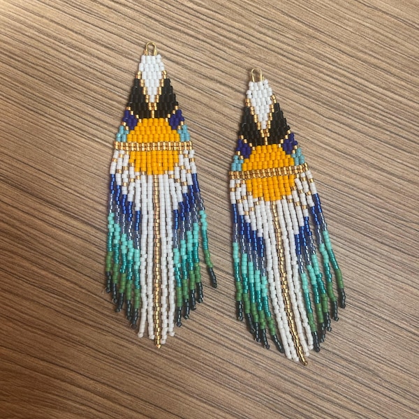 Sun Sea Ocean Seed Bead Fringe Earring Pattern, Miyuki Round Rocailles ...