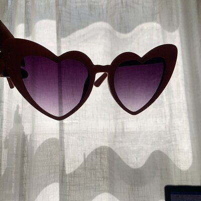 Bachelorette Party Heart Sunglasses, White Pink Black Heart Sunglasses ...