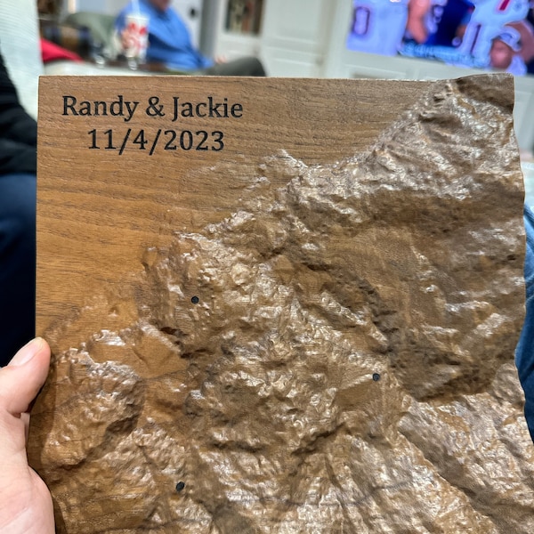 Custom Wooden 3D Topographic Map: Personalized Relief Art - Etsy