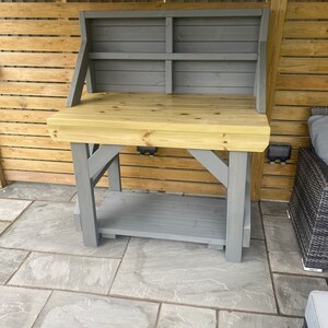 Indoor/outdoor Wooden Workbench. Garden Work Table. Bbq/pizza Oven ...