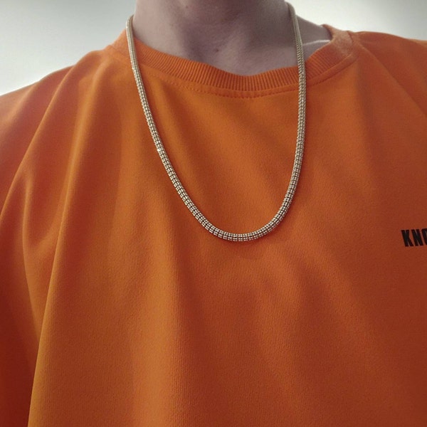 10k SOLID Real Gold Diamond Cut Ice Link Chain Necklace , 3-4.5mm ...