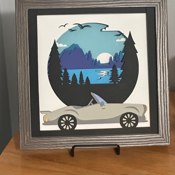 3D Vintage Cars Shadow Box Bundle, Travel Shadow Box, Car Lover 3D SVG ...
