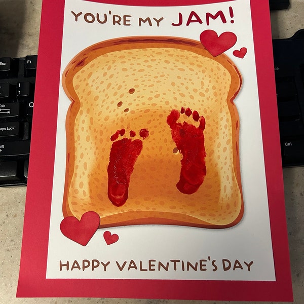 You're My Jam / Happy Valentine's Day / Footprint Handprint DIY Craft ...