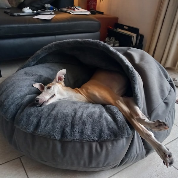 Round Dog Bed Plush Big Dog Mattress Soft Dog House Anti-anxiety ...