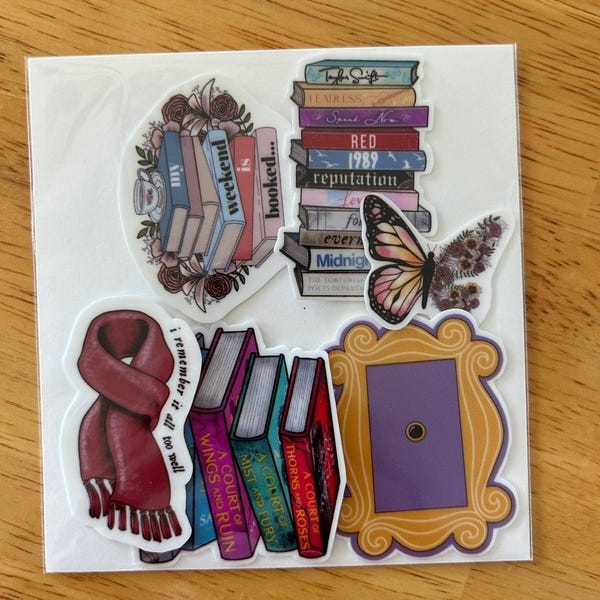 Happy Place Book Stack Sticker - Etsy