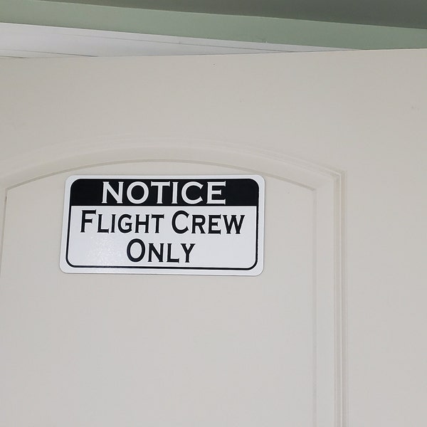 FLIGHT CREW ONLY Metal Sign for Airplane Hangar - Etsy
