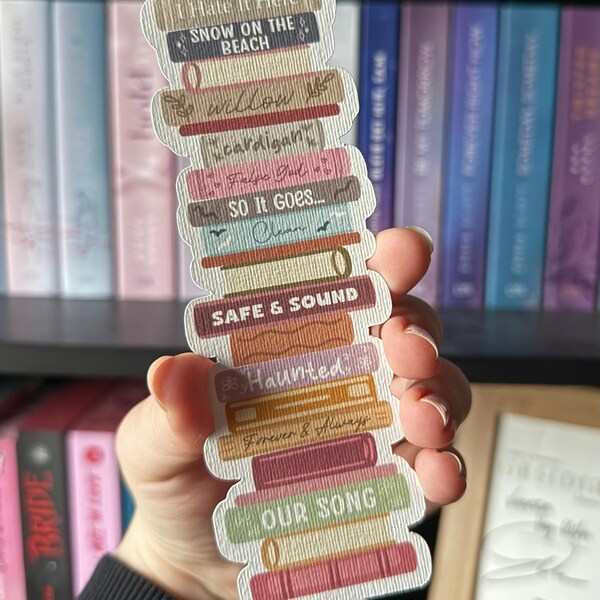 Tswift Personalised Album Songs Bookstack Linen Bookmark | Album ...