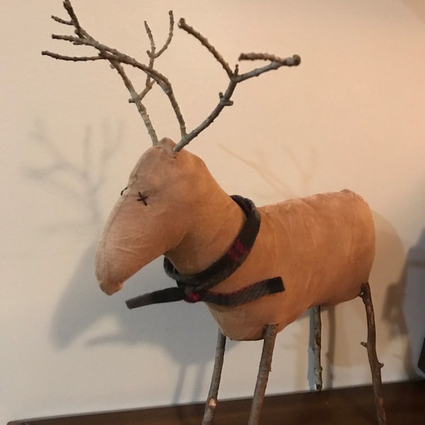 Primitive Reindeer EPATTERN - Primitive Country Christmas Cloth Doll ...