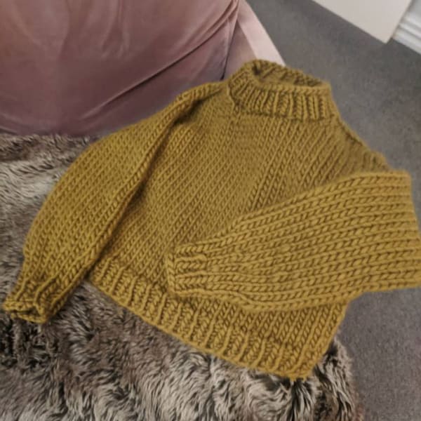 Knitting Pattern: Cozy Mock Neck Sweater, Cropped Fit, Super Chunky ...